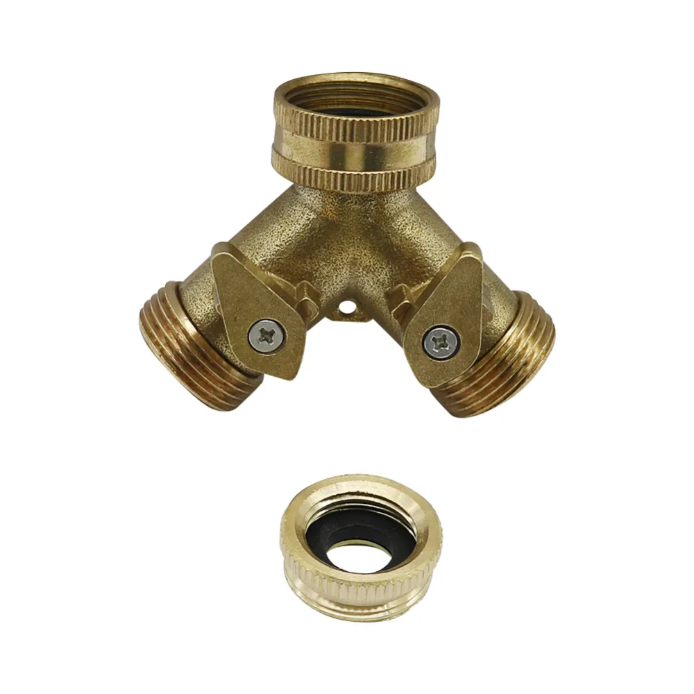 Brass Y Valves 2 Way Tap Garden Hose Pipes Splitters Plumbing Fittings ...