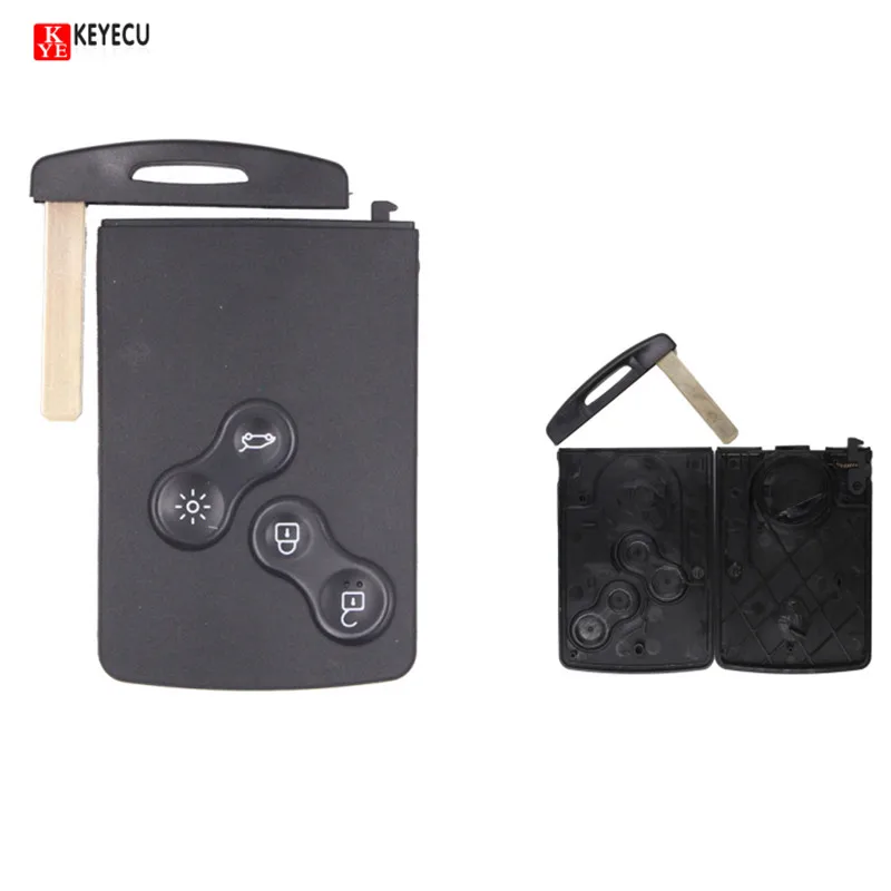 Keyecu New Replacement 4 Button Smart Remote Key Cad Remote Key Shell ...