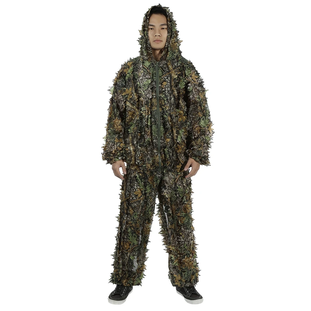 3D Leafy Hunting Woodland Camouflage Jungle Bionic Camouflage Clothing ...