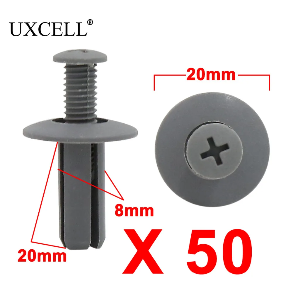 Aliexpress.com : Buy UXCELL 50Pcs Gray 8Mm Car Hole Plastic Rivets ...