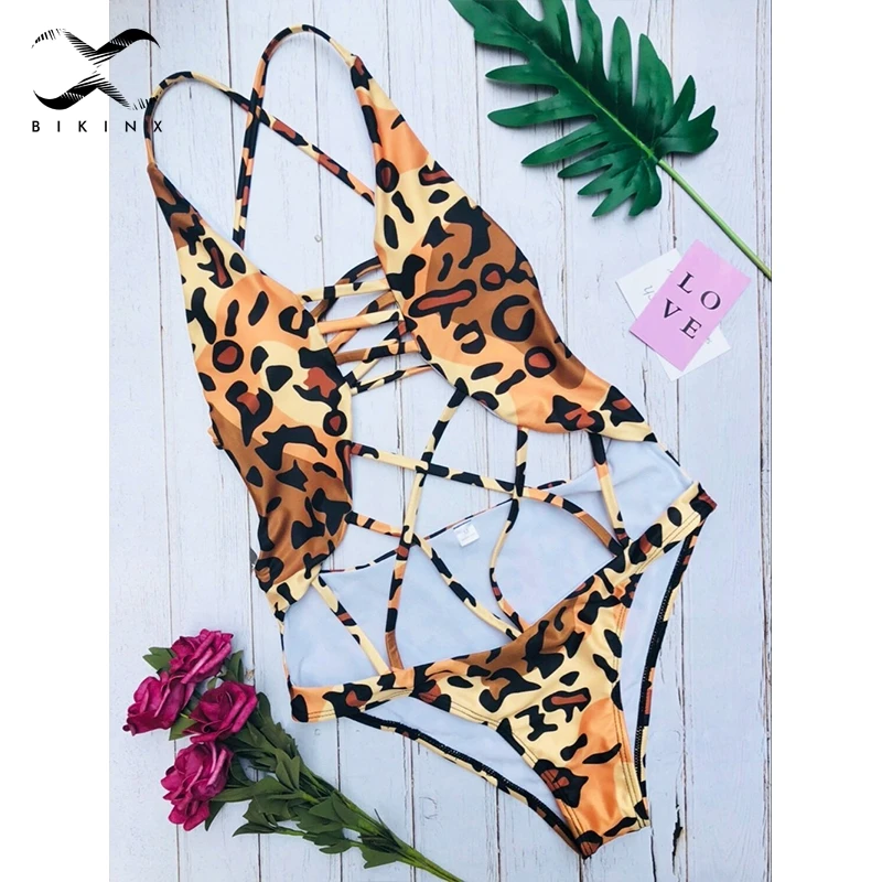 Bikinx Red bikinis 2019 mujer bandage 1 piece swimsuit push up swimwear ...