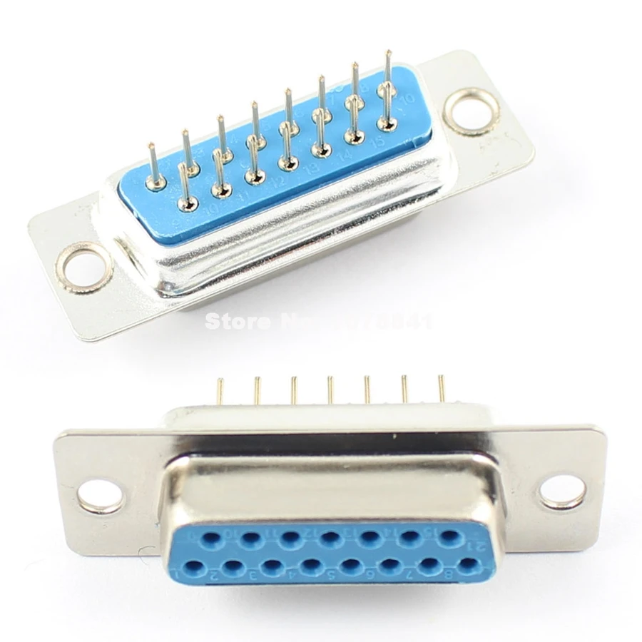 10Pcs 50Pcs 100Pcs Per Lot D SUB 15 Round Pin Female Straight Through ...