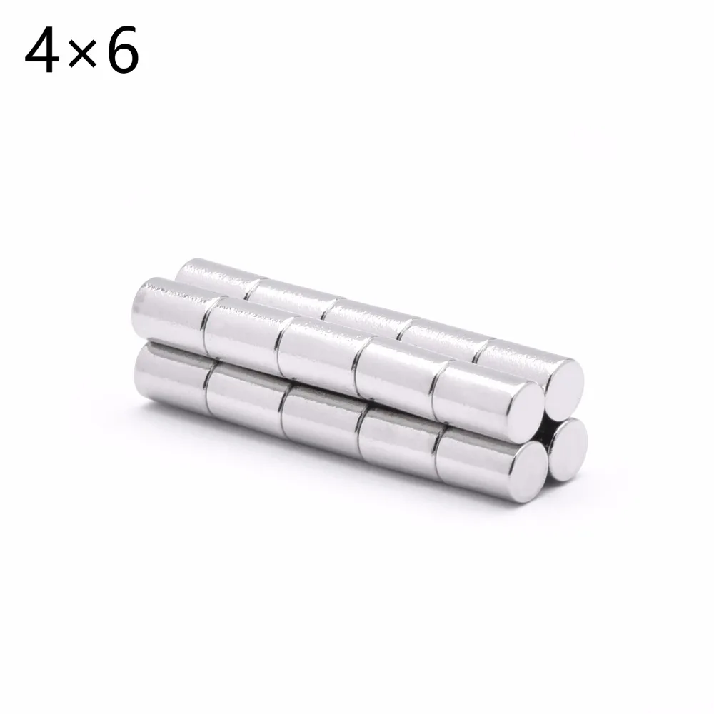 100pcs 4mmx6mm rare earth magnet strong sticking neo neodymium 4x6 ...