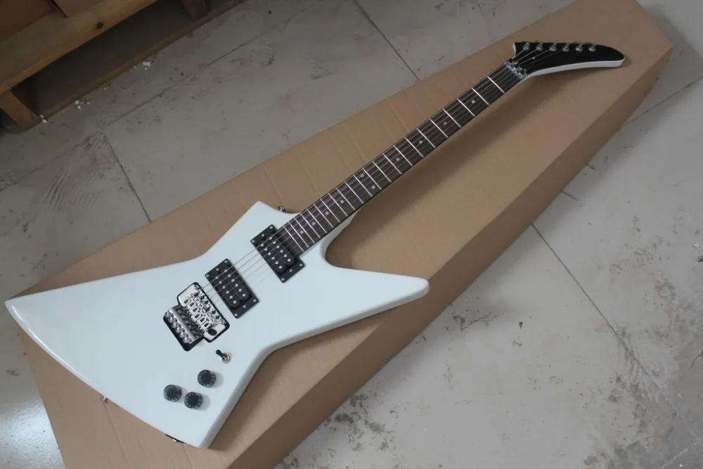 Alpine White Chibson explorador de la guitarra eléctrica Rosewood ...