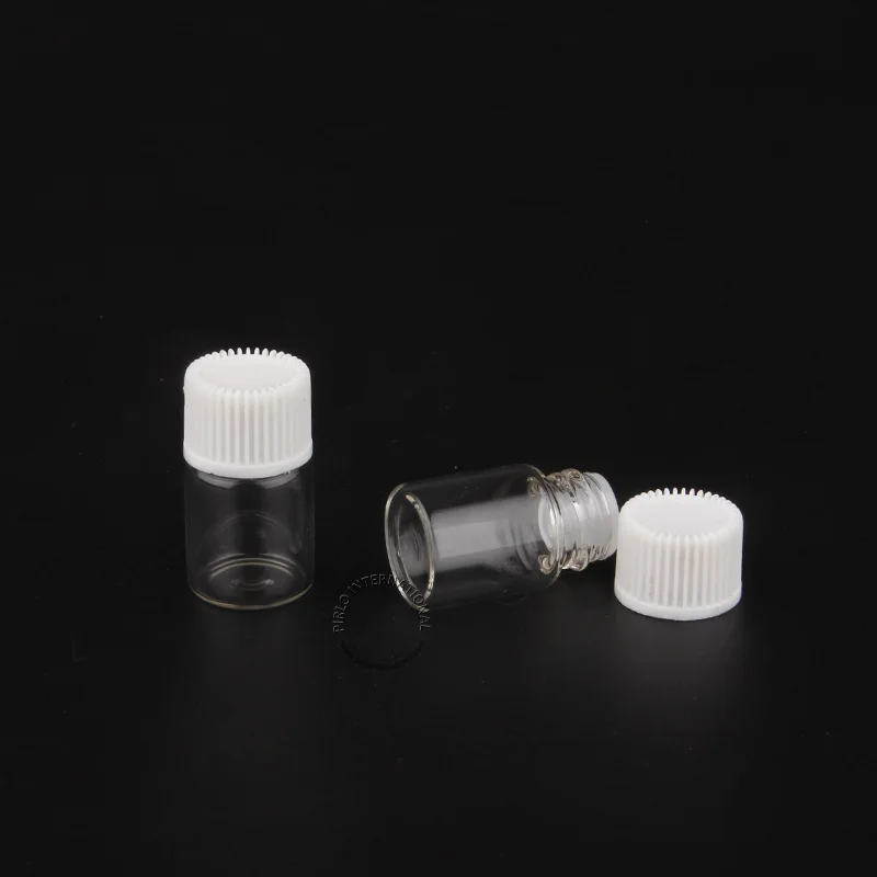 50 x Free Shipping 2ml Excellent Mini Clear Glass Sample Bottle With ...