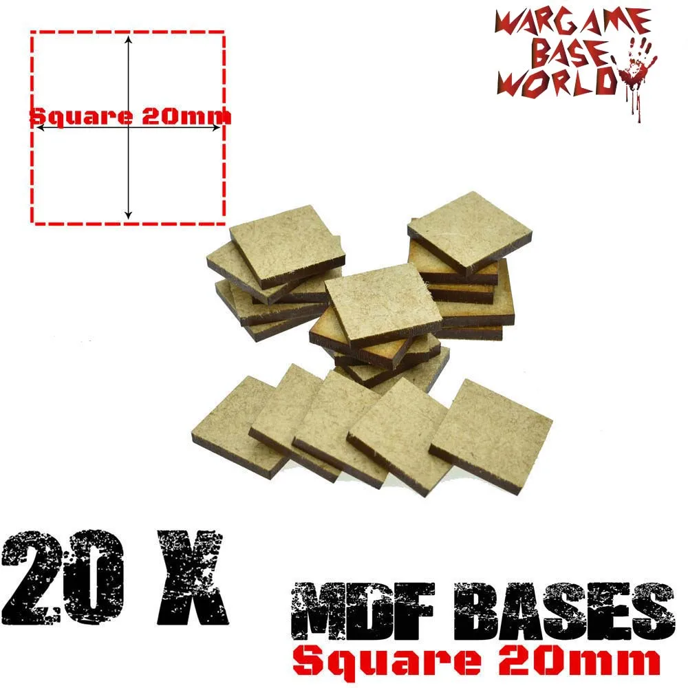 Bases mdf 20mm quadrado bases corte em madeira wargames|square base ...