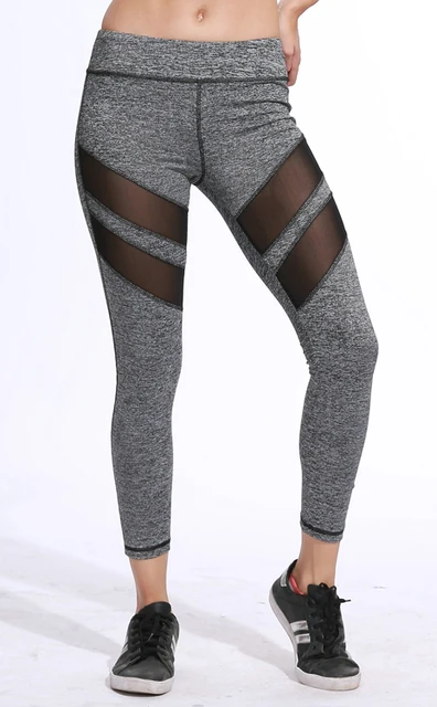 Women Leggings Mesh Splice Fitness Legging Sportswear Gyming Clothing