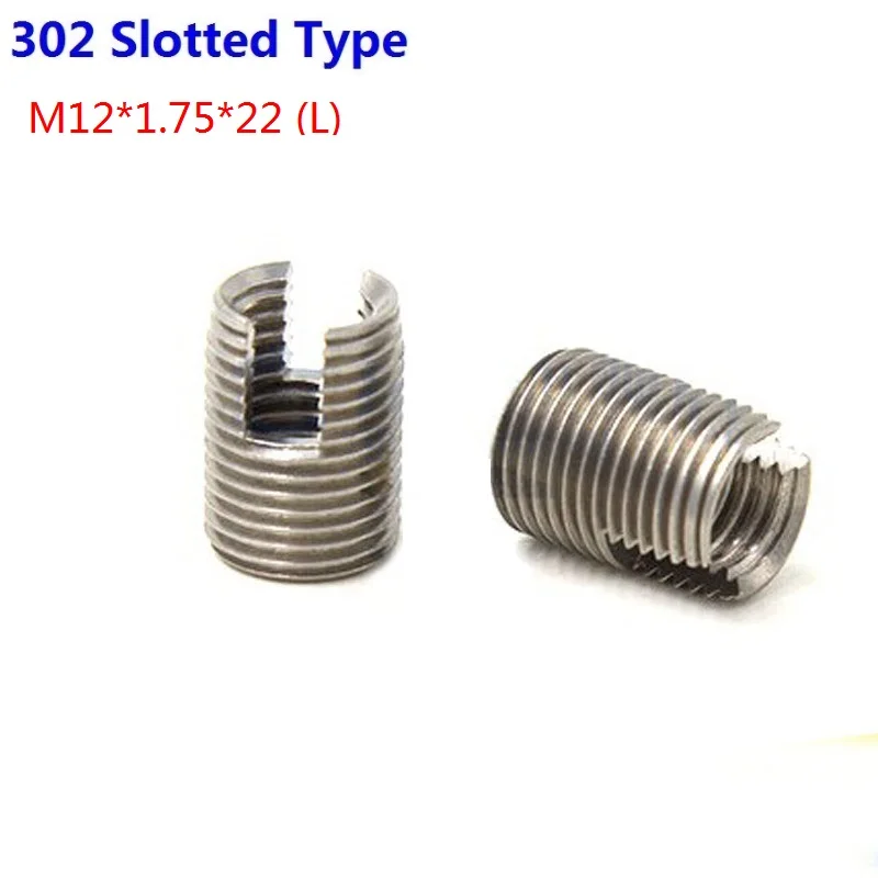 20pcs/Lot Stainless Steel M12X1.75 Self Tapping Thread Inserts 302 ...