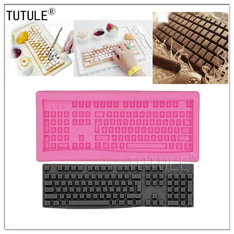 Gadgets,3D Keyboard Silicone Fondant Mould Baking DIY Keyboard Letter ...