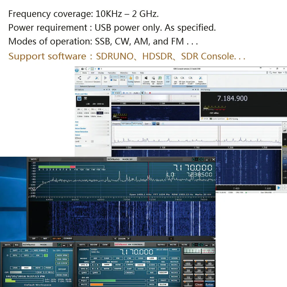Широкополосный полнофункциональный 12bit SDR приемник SDRPLAY RSP1 RSP2 ...