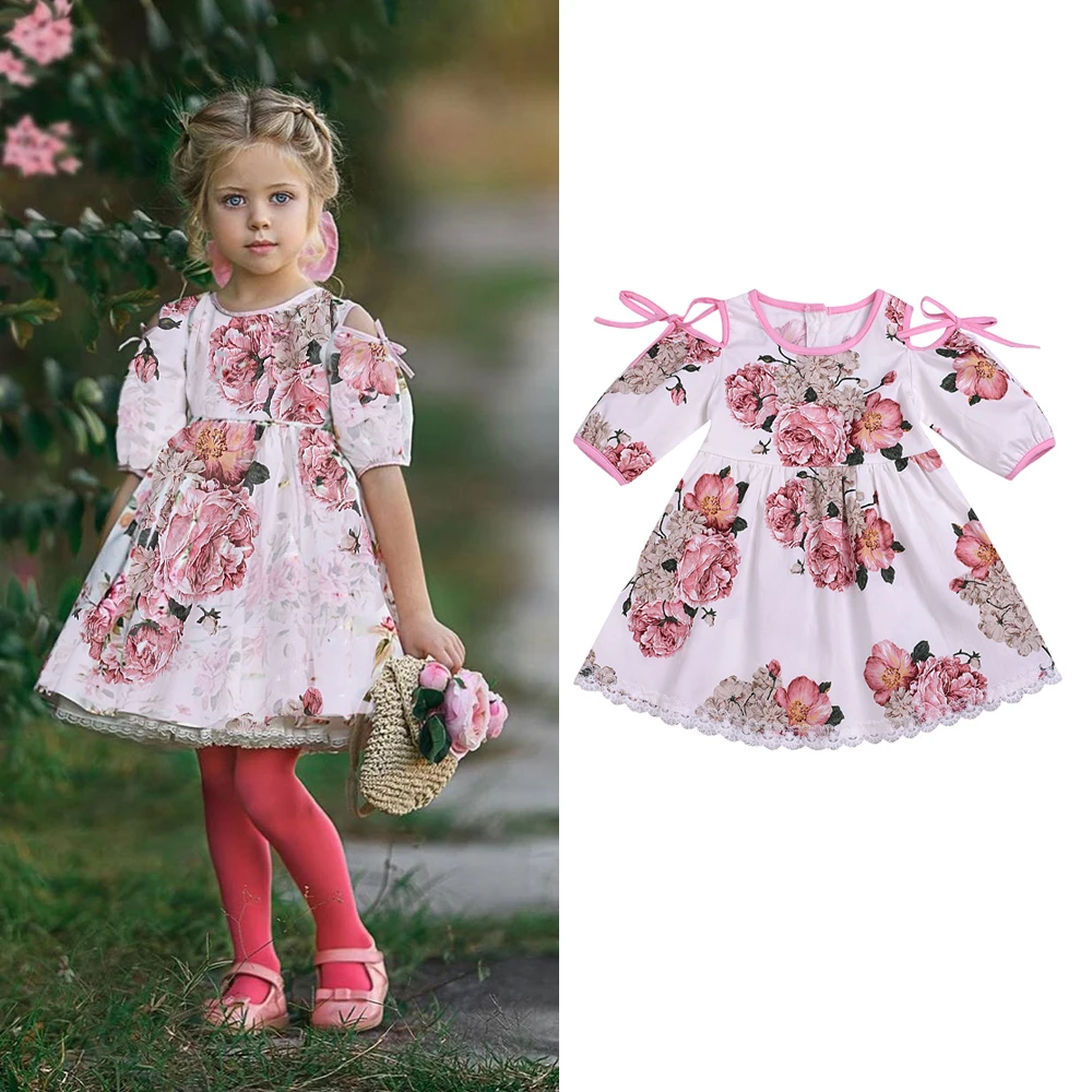 Toddler Kid Baby Girl Floral Princess Dress 2019 Summer Half Sleeve ...