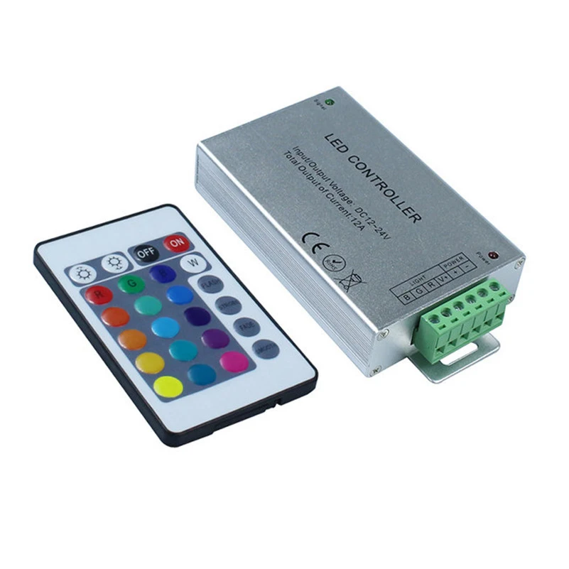 LED Strip RGB LED Remote Controller DC12 24V 12A with 24Keys IR ...