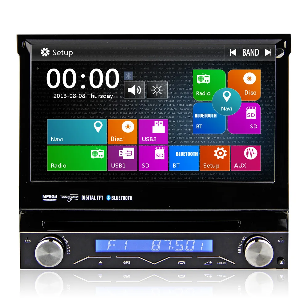 WIN 8 UI 7 Inch Single Din Automatic touch screen Detachable Panel Car ...