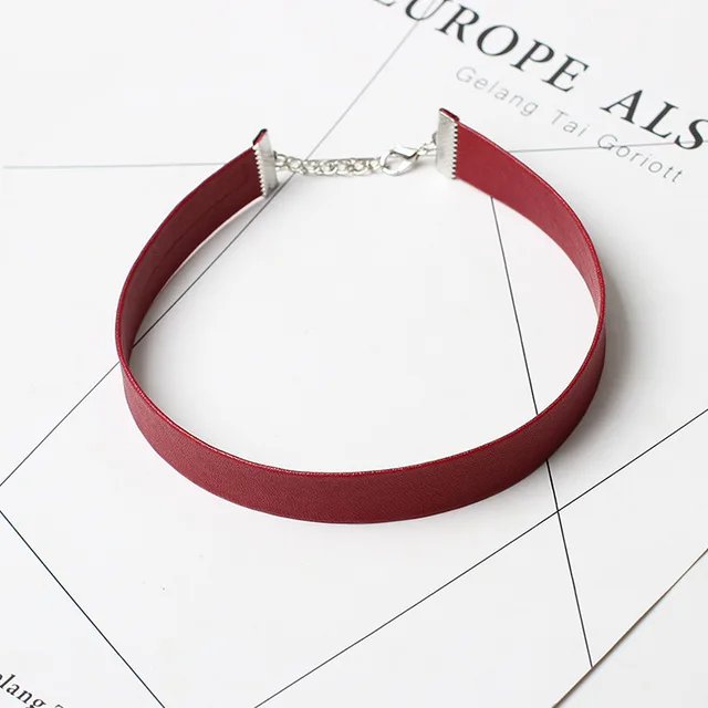 Aliexpress.com : Buy 9 Colors Red Leather Choker For Women Chocker ...