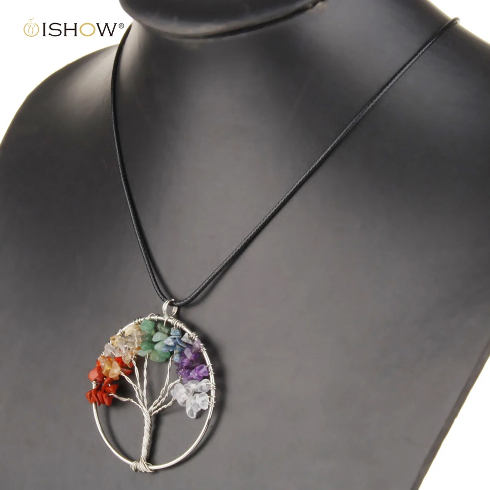 Wisdom Tree Necklace Women Natural Tree Of Lift Quartz Chip Pendant ...