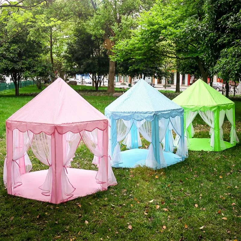 Children Tent Princess Indoor Six Corner Dollhouse Large Nets Outdoor ...