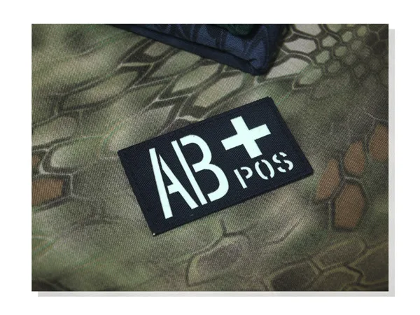 Светящиеся в темноте спецназ армии Военный Тип крови патч A+ B+ AB+ O+ ...