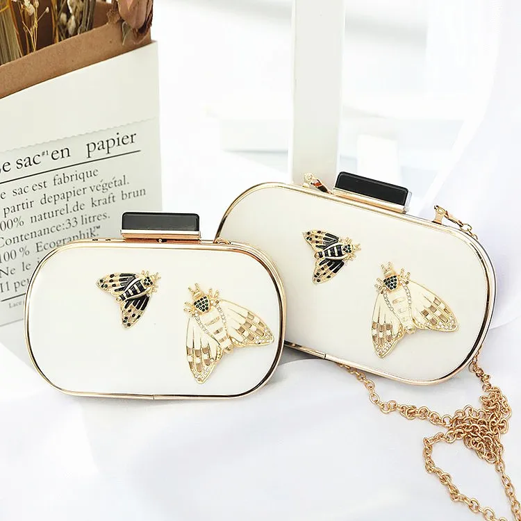 Luxury Popular Sparkly Butterfly Crystal Women Evening Bags Girls