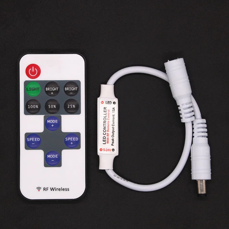 DC 5 24V Mini 11Key RF Wireless LED Controller Remote Control For 5050 ...