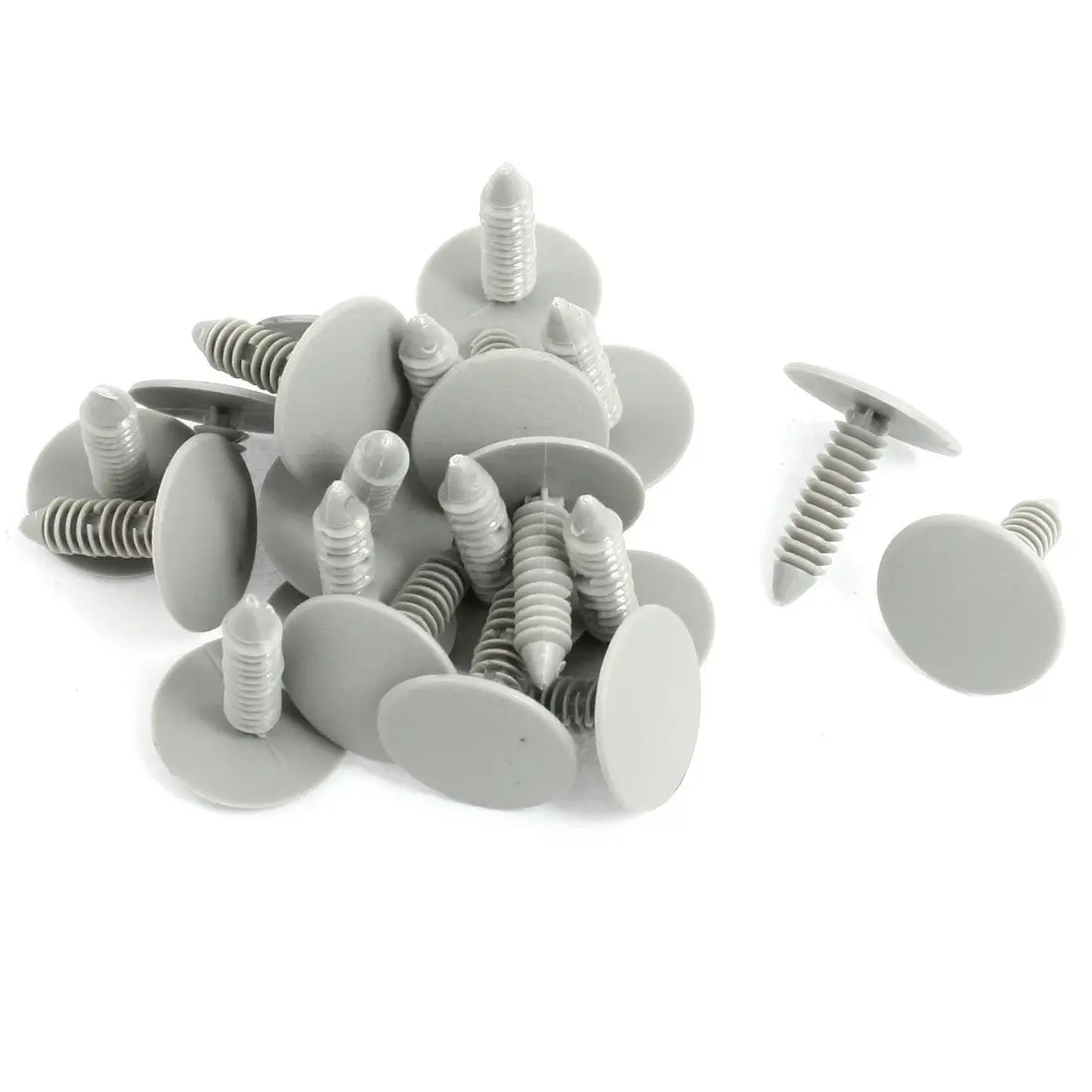 20 Pcs Gray Plastic Car Trim Clips Rivet Fastener 6mm Hole 26mm Head ...