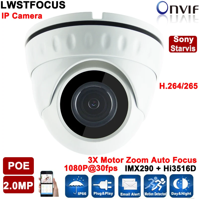 Auto Focus 3X Motorized Lens 2.8 8mm H.265/264 IP Camera HI3516D SONY ...