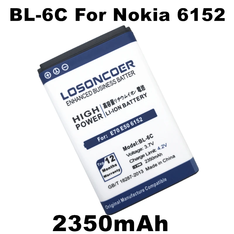 High Capacity 2350mah BL 6C Battery For Nokia QDA+ 2110 2116 2125 2855 ...