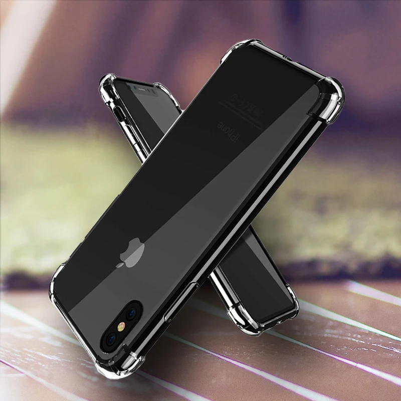 Luxury Airbag For Apple iphone X Case Soft TPU HD Transparent Anti ...