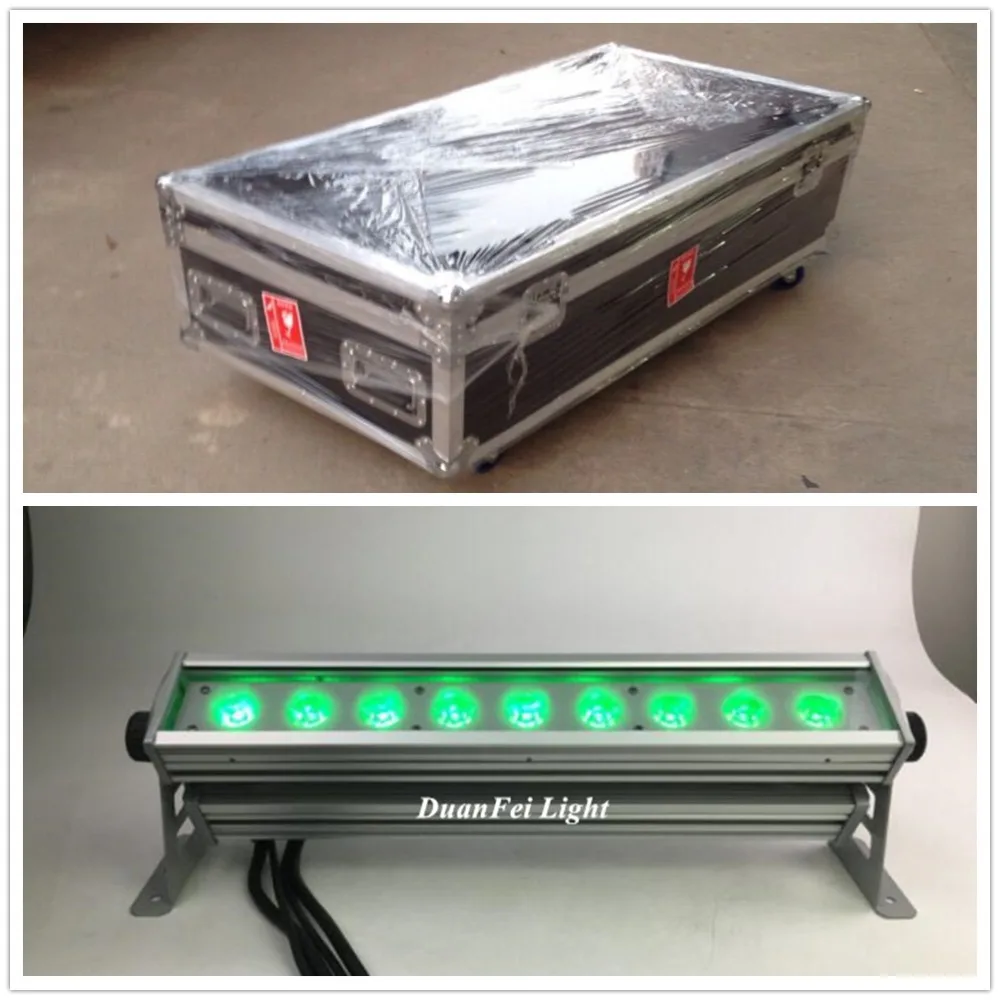 (8pcs+flightcase) 9x10w Led Bar Rgbw Dmx Line Array Wall Washer Led ...