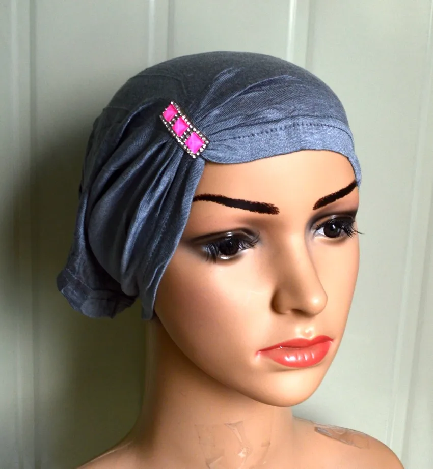 mu1014 Fashion New Pattern Diamonds cotton and polyester Muslim Inner ...