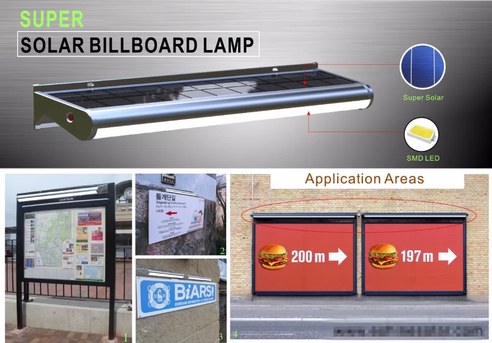 1pcs Aluminum Integrated Solar Led Lights, 24LED Super Bright exterior ...