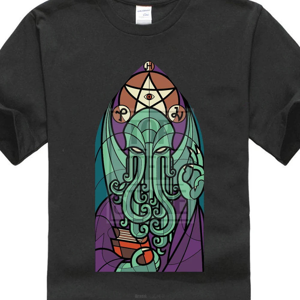 Summer Fashion O Neck Short Church Of Cthulhu T Shirt Miskatonic ...