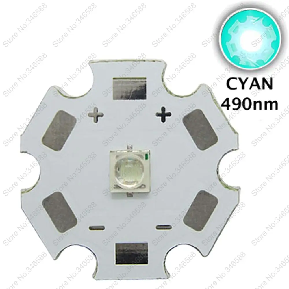 5pcs 3W 490nm 495nm Cyan Color 3535 Epileds High Power LED Light ...