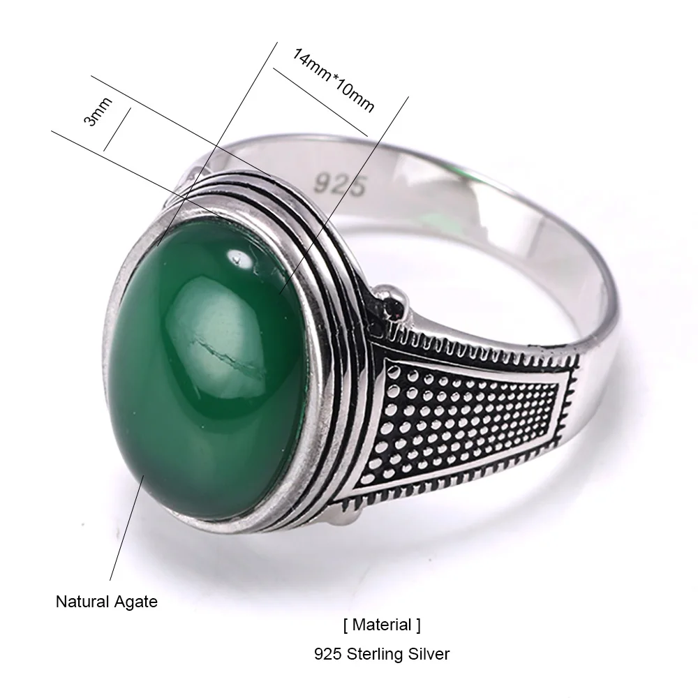 Antique Men's TurkishRings With Stones Natural Onyx Multi Colors Ring ...