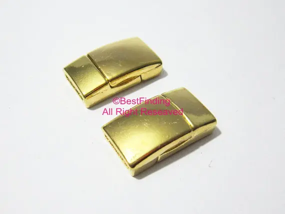 10x2mm Gold flat magnetic clasp 10mm flat leather clasp FC03G|magnetic ...