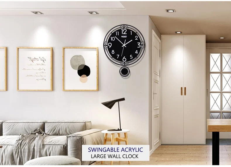 Бесшумные большие 3d цифровые настенные часы развевающиеся акриловые современный дизайн