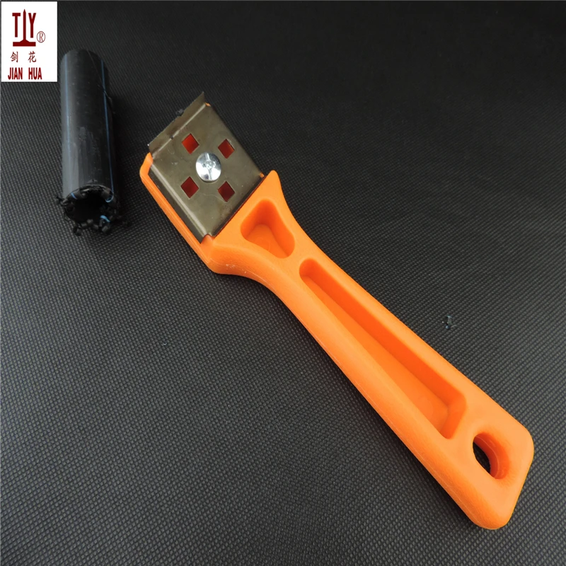 Pe tube hand reamer, Surrounded by pe water scraper blade, Removal of ...