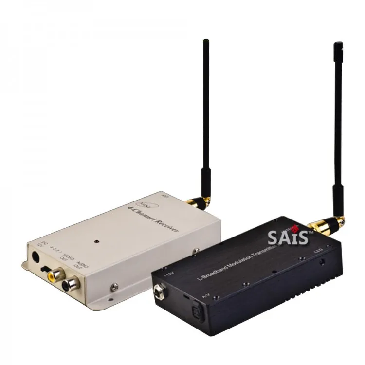 1.2G 8W Wireless Audio Video AV Transmitter 4CH Receiver System ...