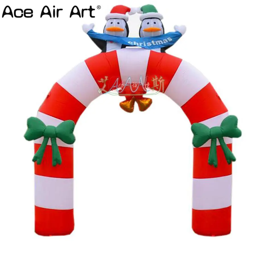Christmas-Decorations-Air-Blown-Inflatable-Arch-Stand-With-Penguin-On ...