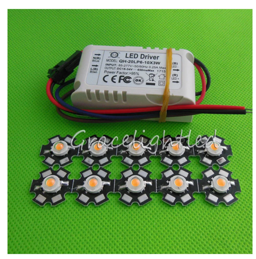 10pcs-3w-full-spectrum-led-380-840nm-1pcs-6-10x3w-600mA-led-driver-diy ...