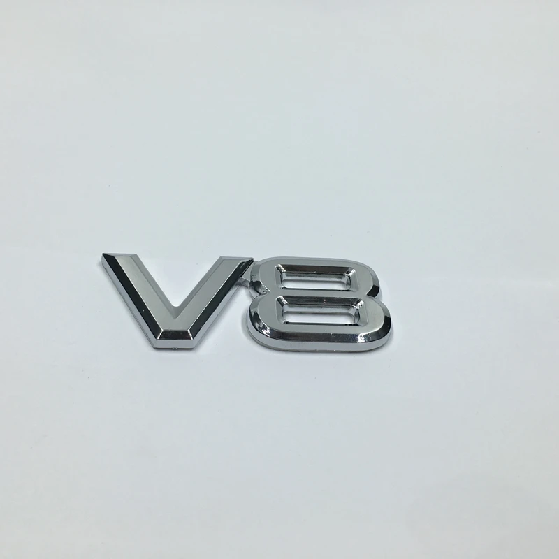 10pcs/lot Universal V8 Emblem Logo Sticker Decal 3D Chrome Badge For ...
