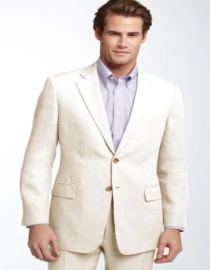 Ivory Linen Suits For Men