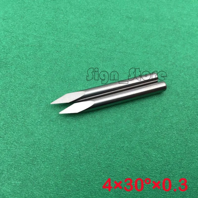 10 Pcs Three Edge Cnc Router Tools 30angle 0.3mm Shank 4mm Carbide ...