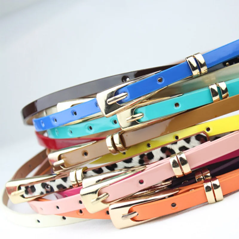 New Fahsion Women Faux Leather Gold Color Metal Buckle Luxury Golden ...