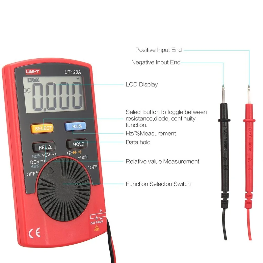 UNI-T UT120A/B/C Tester Digital Multimeter Pocket Handle Auto Range DC ...