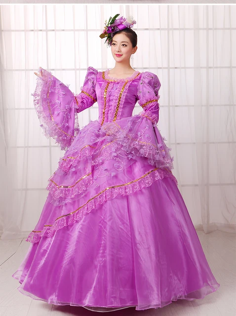 Purple Medieval Princess Dresses