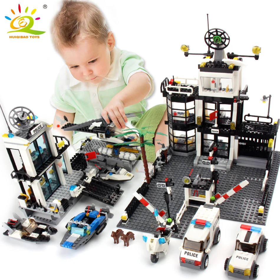 Huiqibao Police Station Prison Van Building Blocks Figures City ...