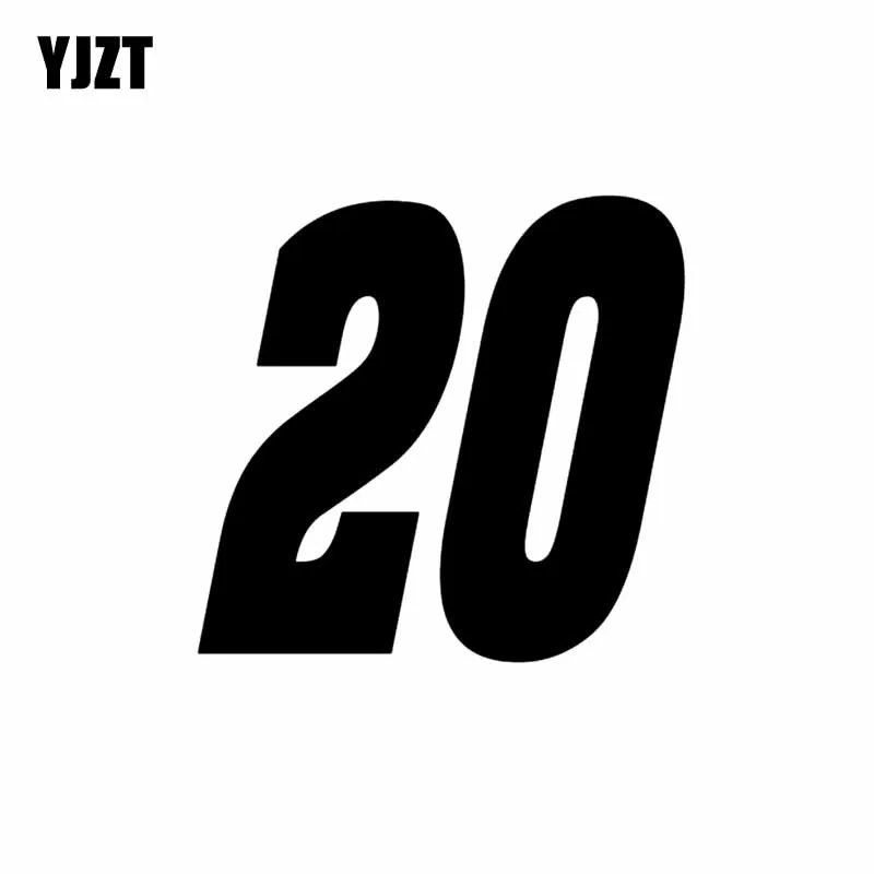 YJZT 12.5CM*12CM Interesting Number 20 Vinyl High quality Car Sticker ...