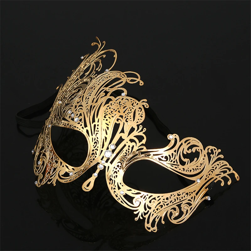 5 Styles Luxury Gold Crown Venetian Metal Laser Cut Wedding Masquerade ...