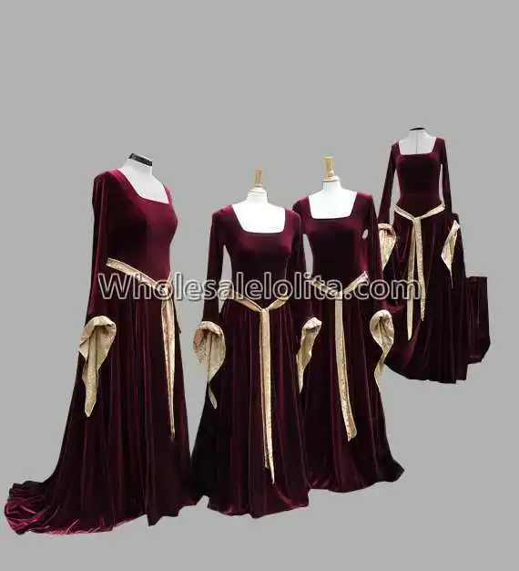 Top Sale Georgian Medieval Period Velvet Costume Vintage Pertty Gothic ...