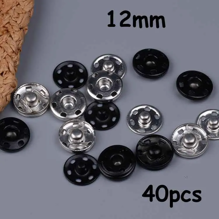 12mm 40pcs black and white two colors snap button Anti rust snap ...